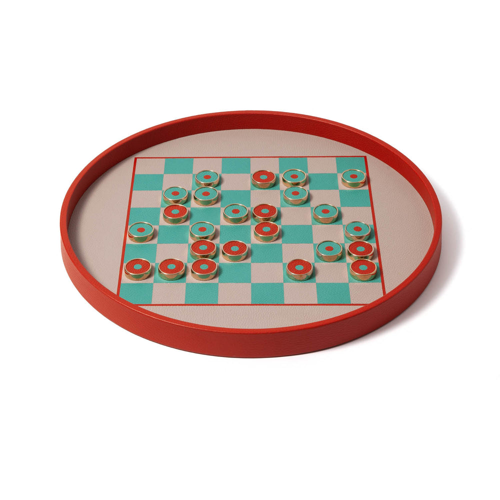 Leather Checkers Tray | Chic Serving Tray in Vibrant Seasonal Colors ...